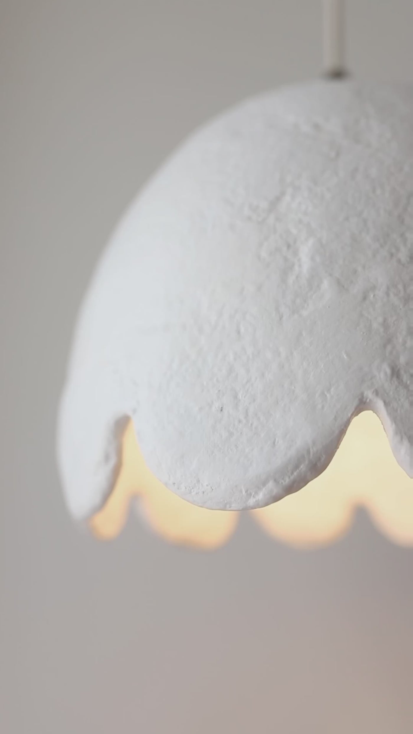 Scalloped Pendant Light - White - Tall Medium | Her Hands